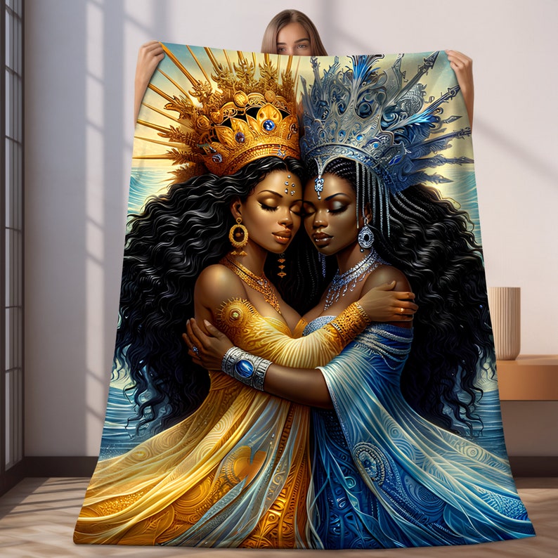 Blanket - Dos Aguas Yemaya Oshun | Spiritual Gift | Regla De Ocha ...