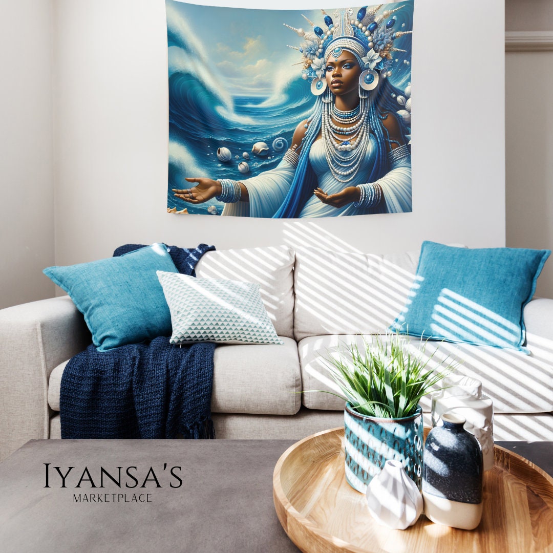 Tapestry - Yemaya | Panel De Trono | Regla De Ocha | Wall Art ...