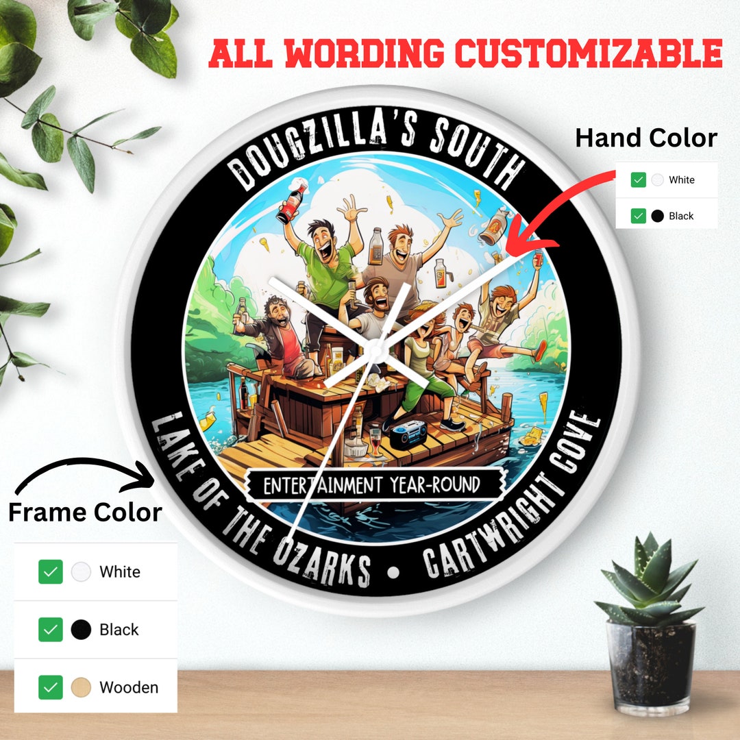 Personalized Gift Lake House Wall Clock, Custom Lake Decor, Lake House ...