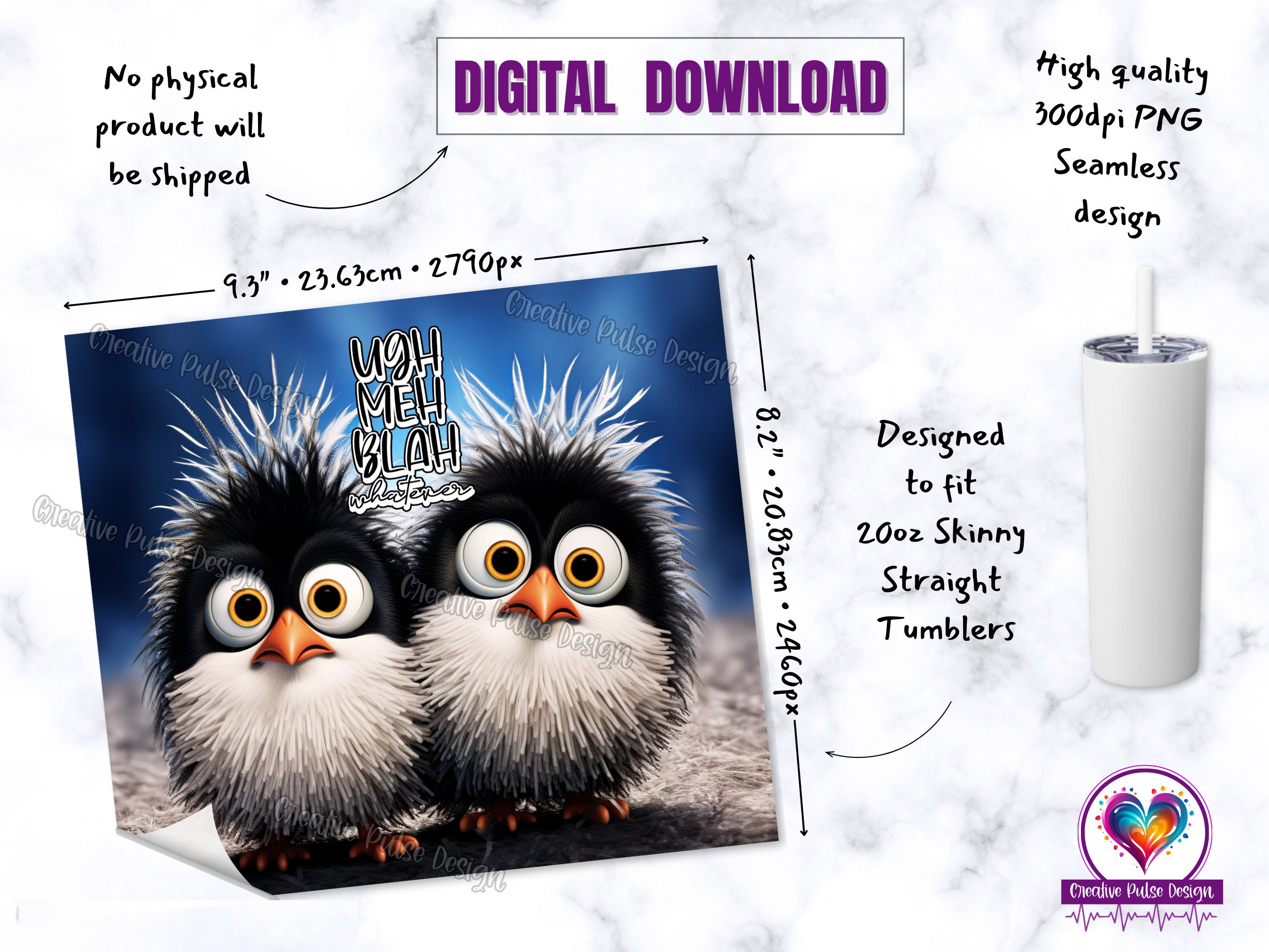 Ugh Meh Blah Whatever Funny Tumbler Wrap PNG, 20 Oz Skinny Straight ...
