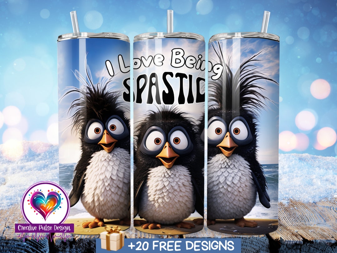 3D Tumbler Wrap PNG, 20oz Sublimation Tumbler, Funny Penguin Tumbler ...