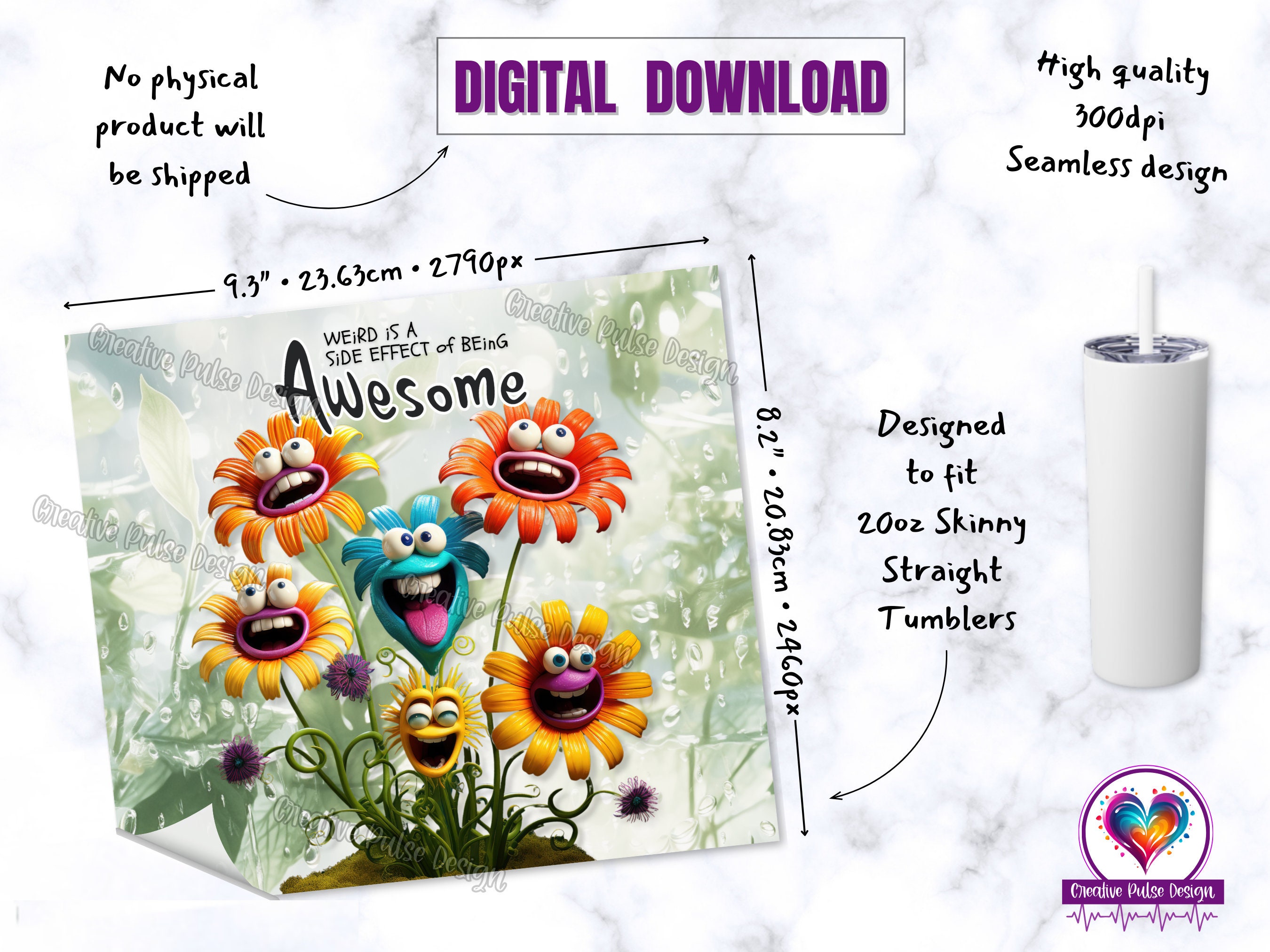 3D Funny Laughing Flowers, Cute Daisy Tumbler, Funny Tumbler Saying ...