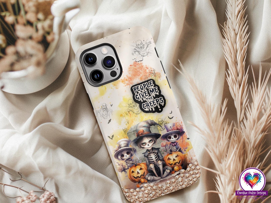 Skeletons & Skulls Halloween Phone Case iPhone 16 15 14 13 Pro Max Mini ...