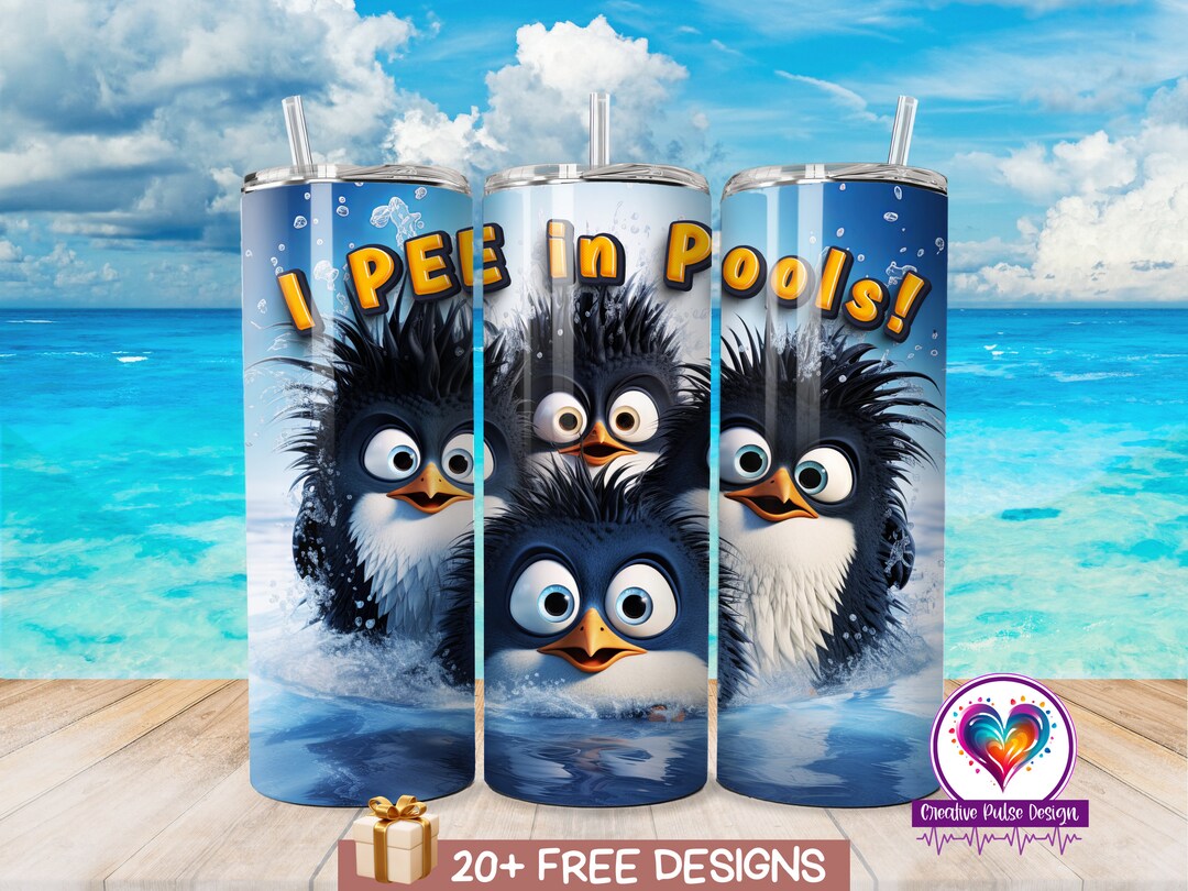 I Pee in Pools Tumbler Wrap PNG, 20 Oz Sublimation Tumbler, Funny ...
