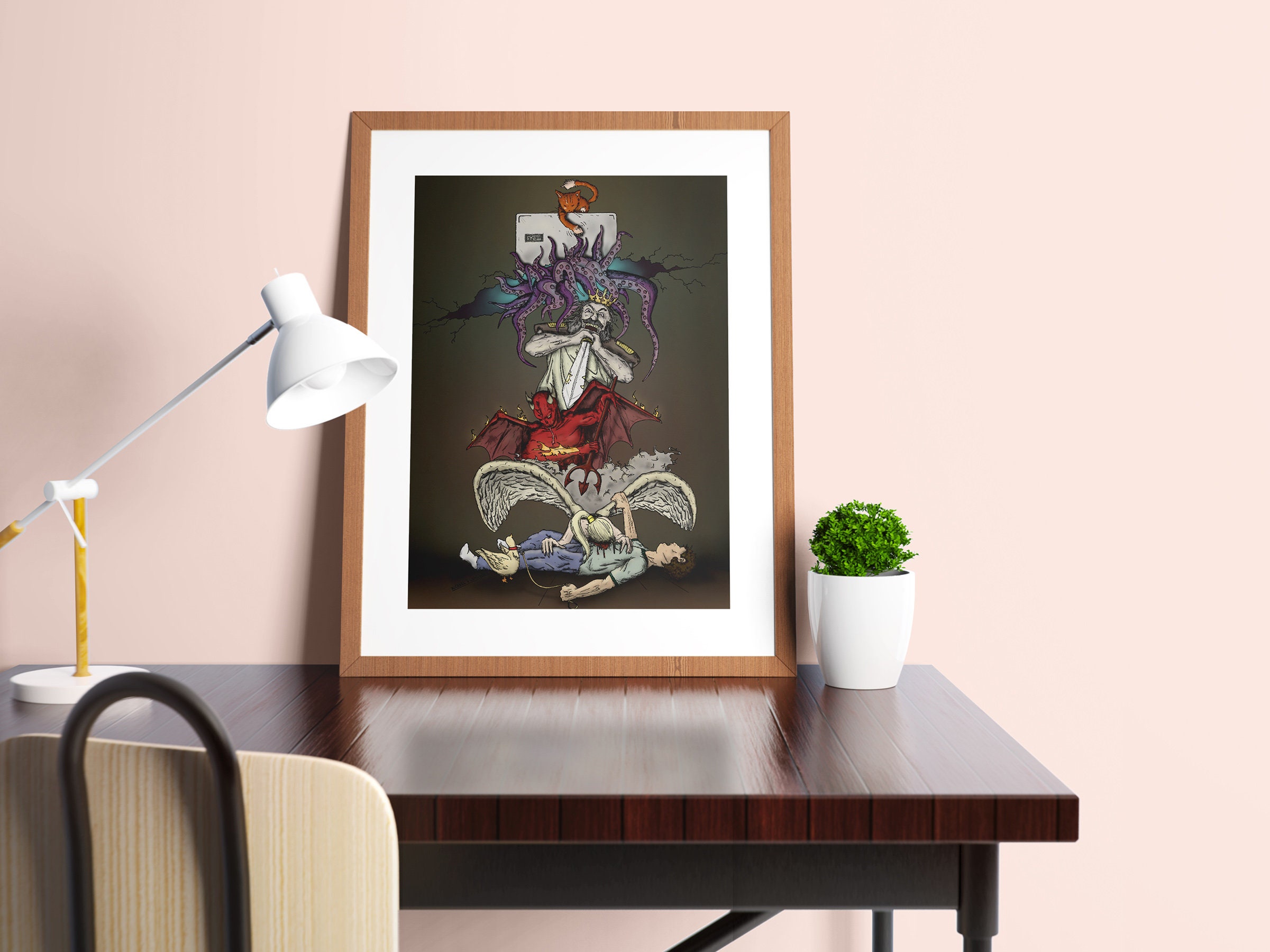 The Cosmic Food Chain Poster Print Original Digital Painting, Hand ...