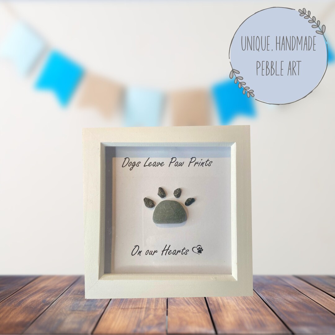 Handmade Pebble Art | Dogs Leave Paw Prints on Our Hearts | Dog Lover ...