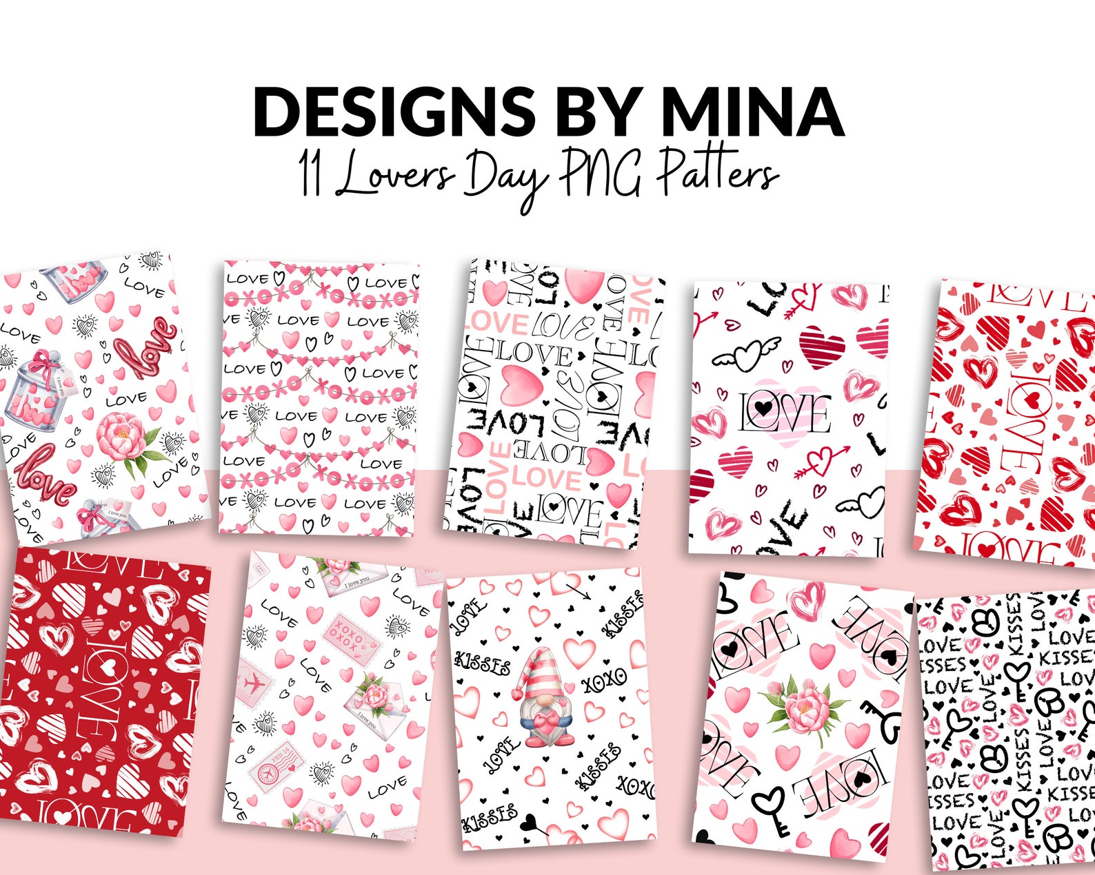 Valentines Digital Paper Bundle Instant Download Paper - Etsy