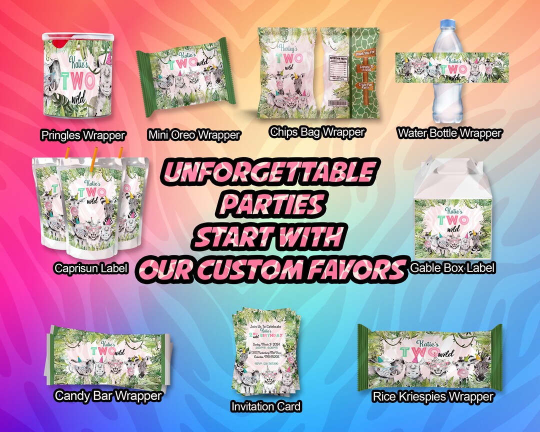 TWO WILD Party Kit, Custom Party Theme, Personalized Party Favors ...