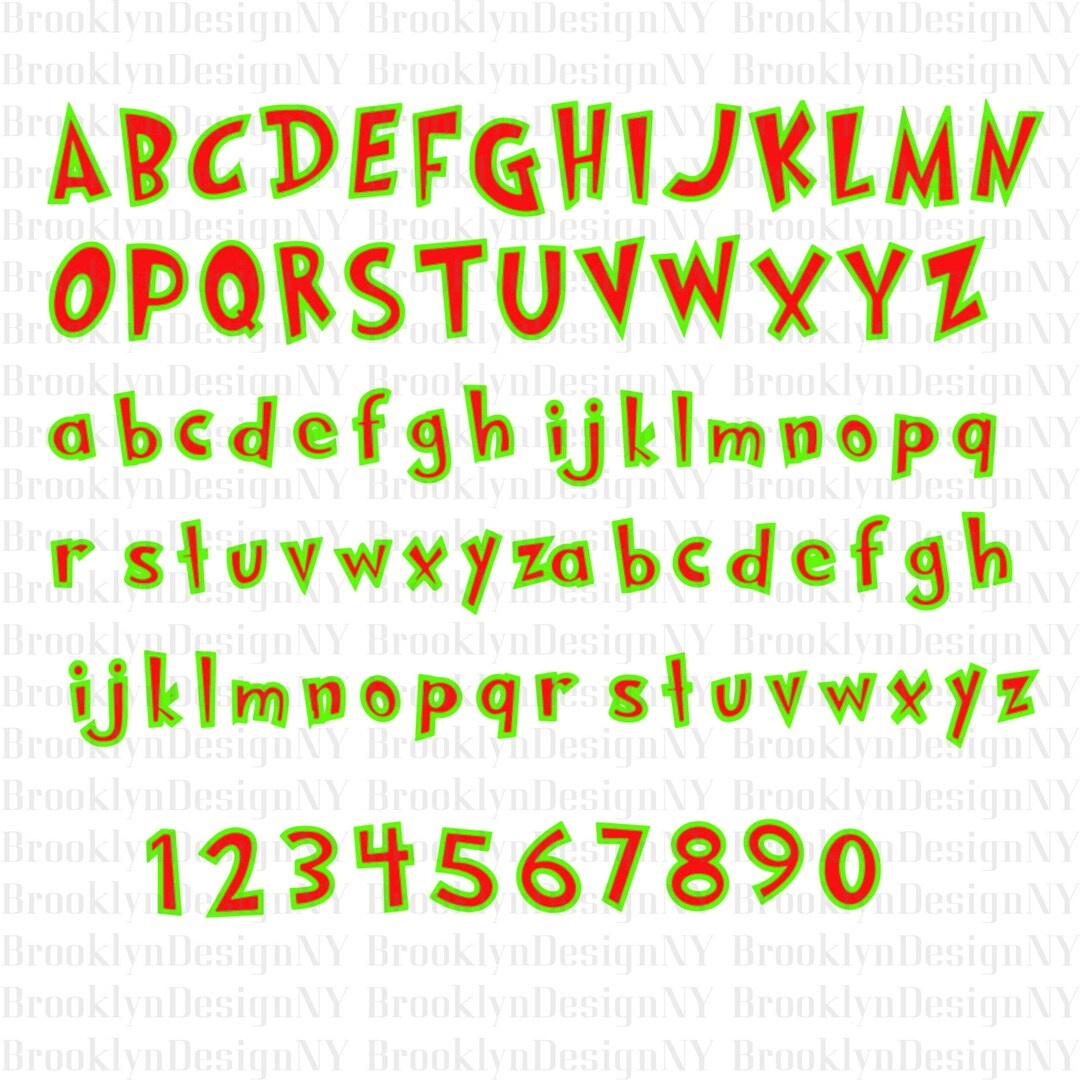 Grinch Alphabet SVG,PNG Bundle, Grinch Png, Christmas Font, Green ...