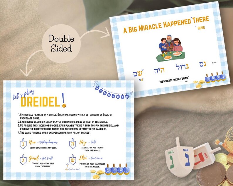Dreidel Game Rules Printable, Instant Download PDF, Hanukkah Family ...