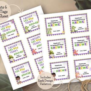 Editable Mardi Gras Gift Tags – Party Favor Treat Bag Designs (digital ...