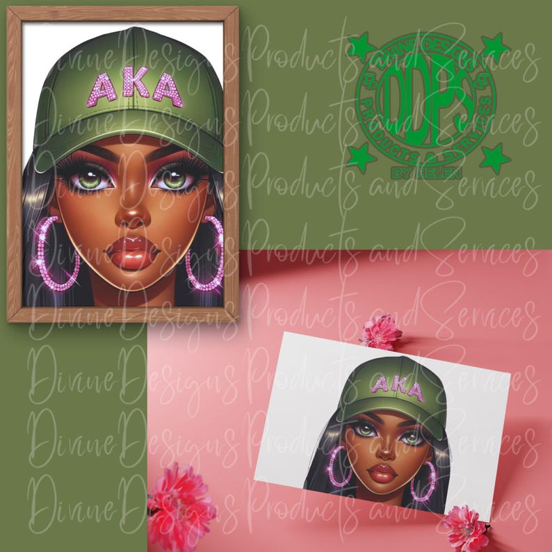 Pink & Green Sorority Girls Clipart Set (PNG Digital Download) - Etsy