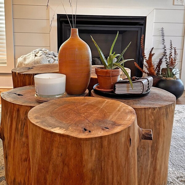 Log End Table - Etsy
