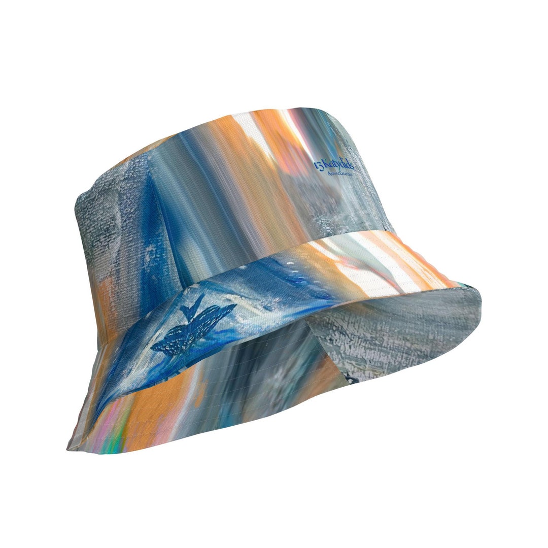 Freeshipping Bucket Hat Paint Drip Smear Reversible Design From Artist ...