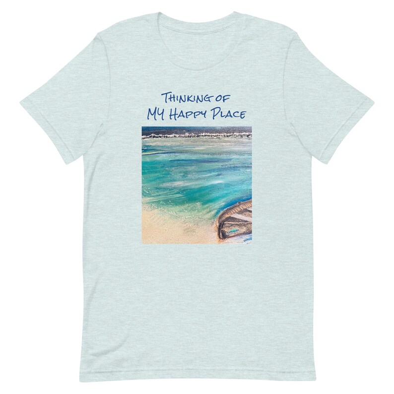 Beach Scene Sand T-shirt Happy Place Design From Artist Original ...