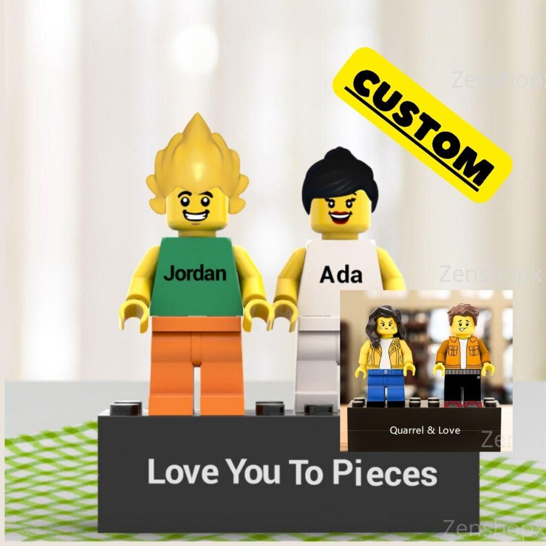 Personalized Minifig Couple Set, Custom Doll Couple Figure, Wedding ...