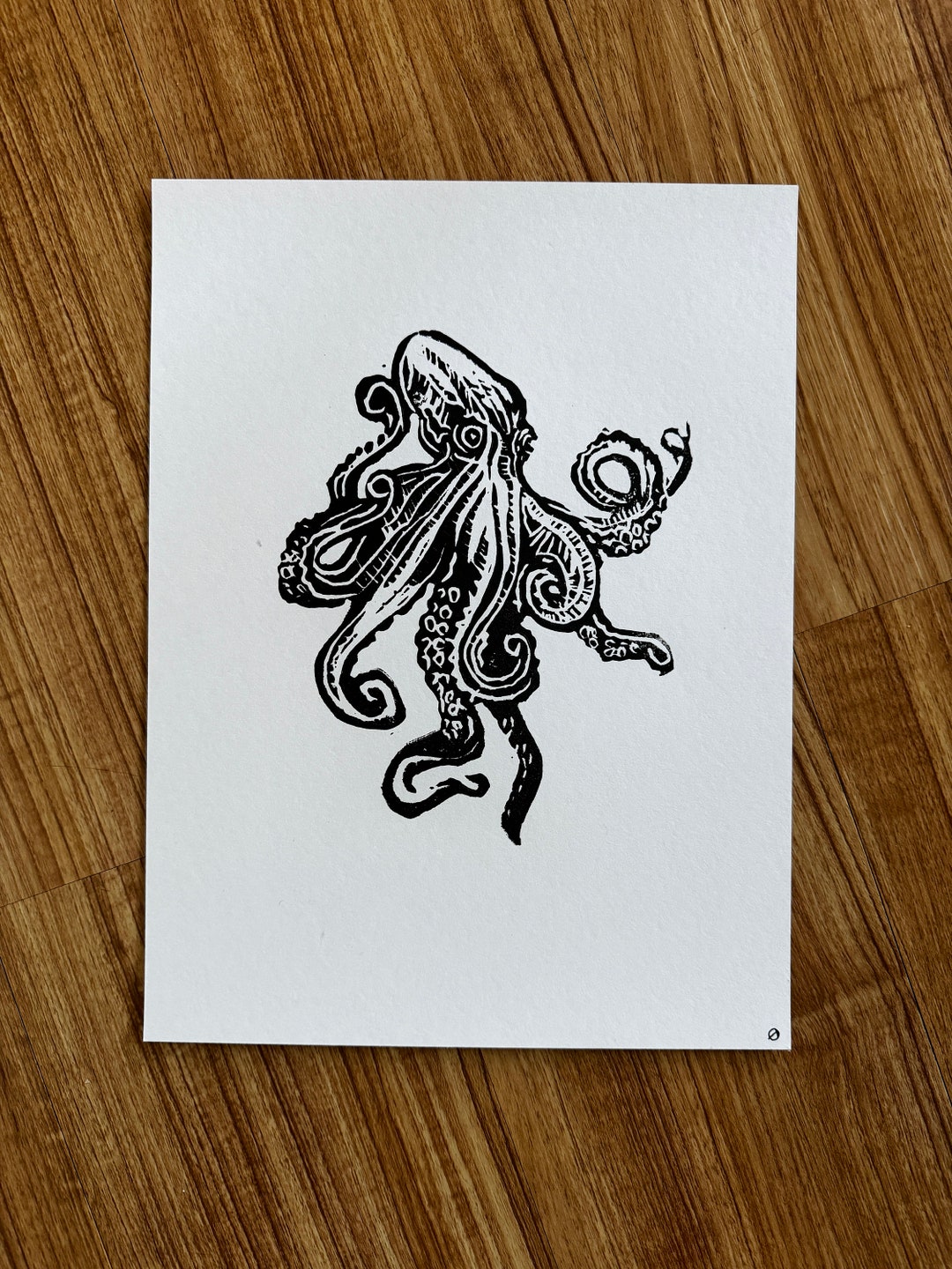 Octopus Linocut Print - Etsy