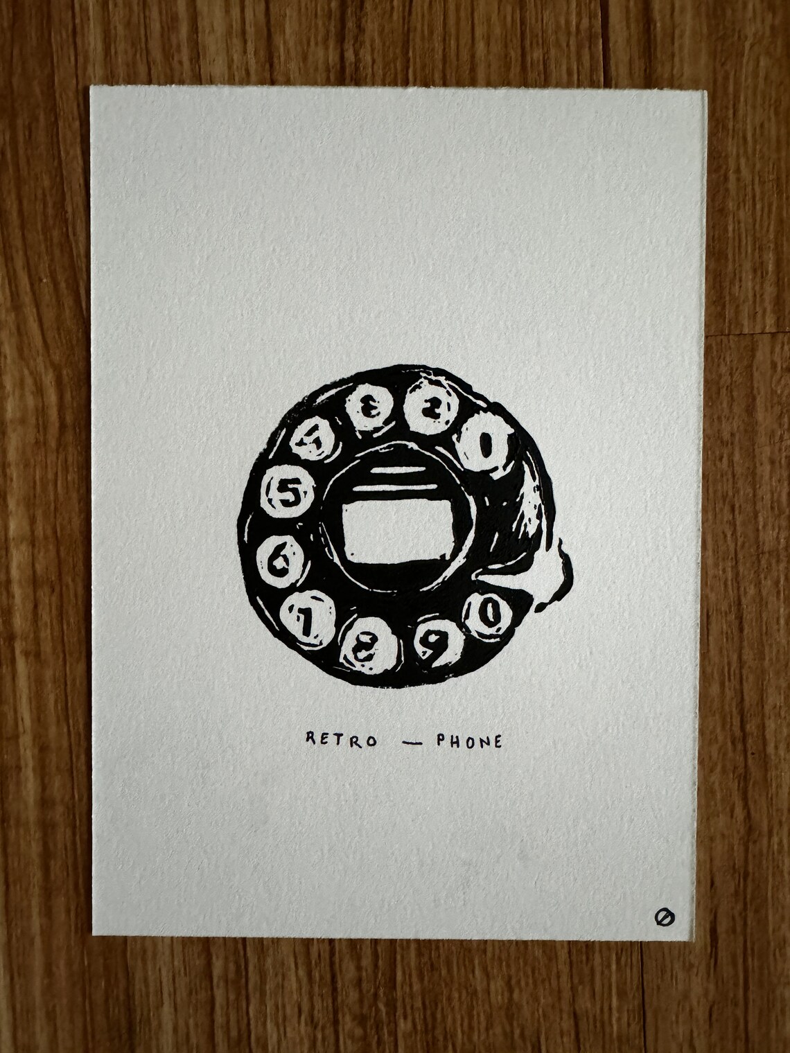 Retro Phone Rotary Linocut Print - Etsy