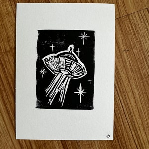 Small Space Linocut Mini Print - Etsy