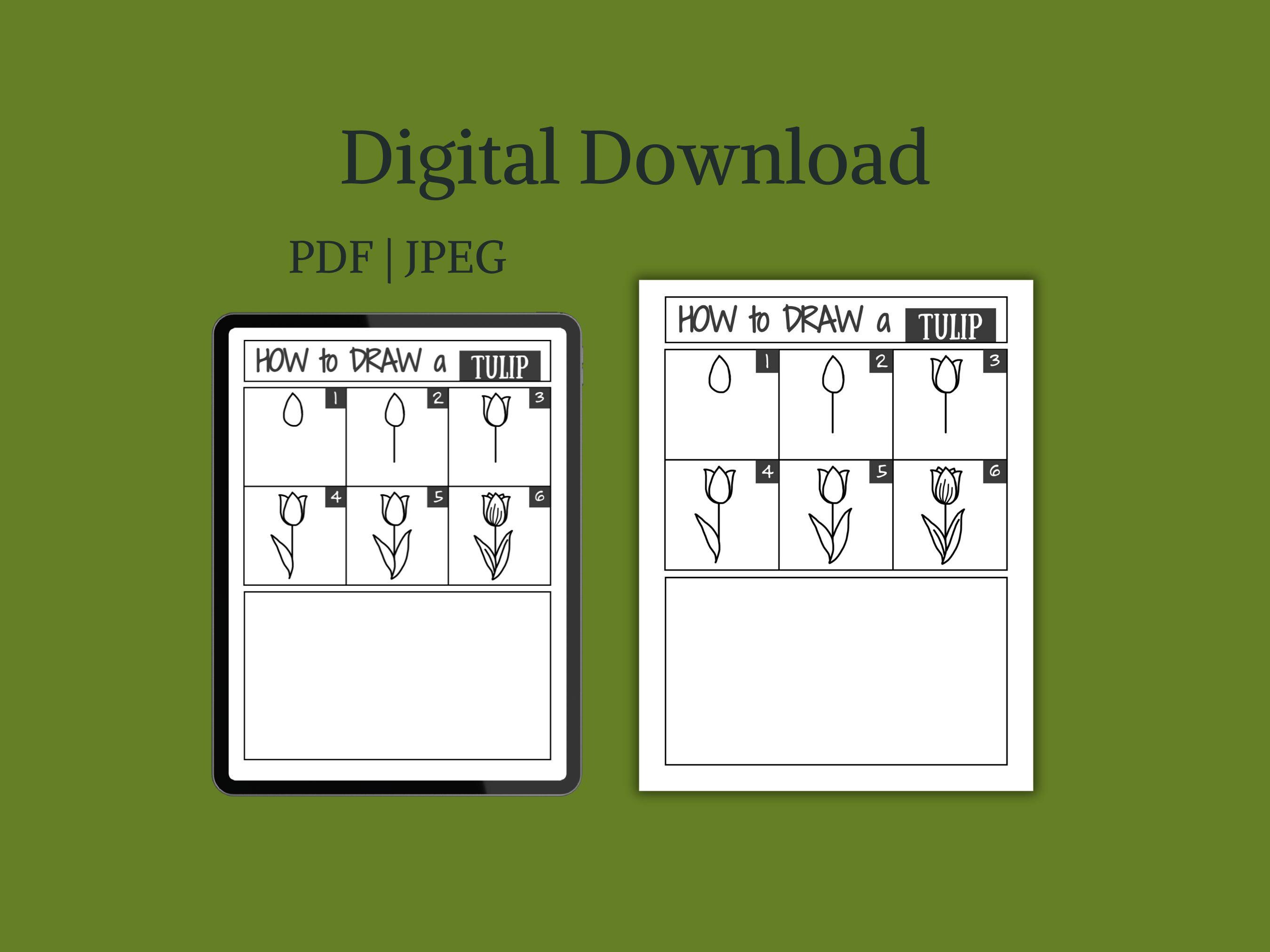 How to Draw Flowers Worksheets. Step by Step Kids Drawing. Trace a Rose ...