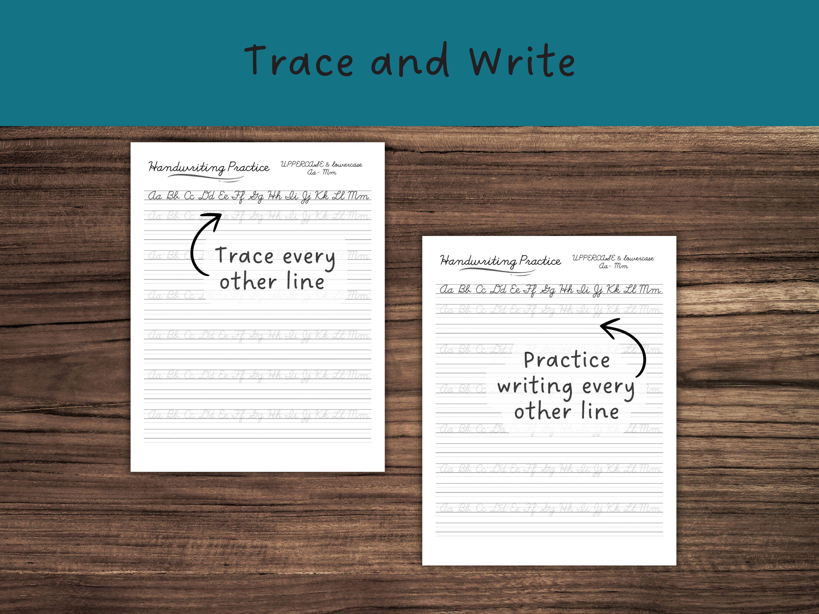Cursive Lettering Practice Sheets to Improve Handwriting, Printable ...