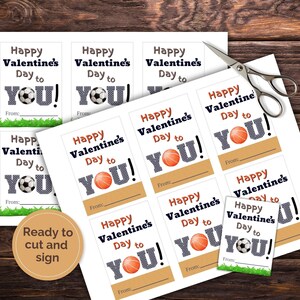 Printable Kids Sports Valentine's Day Cards, Classroom Valentine ...