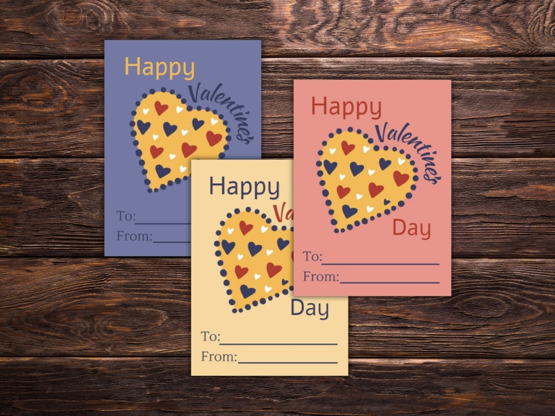 Valentine's Day Cards for Classroom Party, Simple Printable Valentine ...