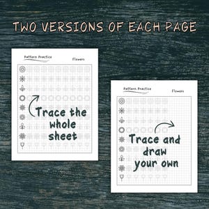 Floral Doodle Practice Sheets, Learn to Draw Flowers, Floral Templates ...