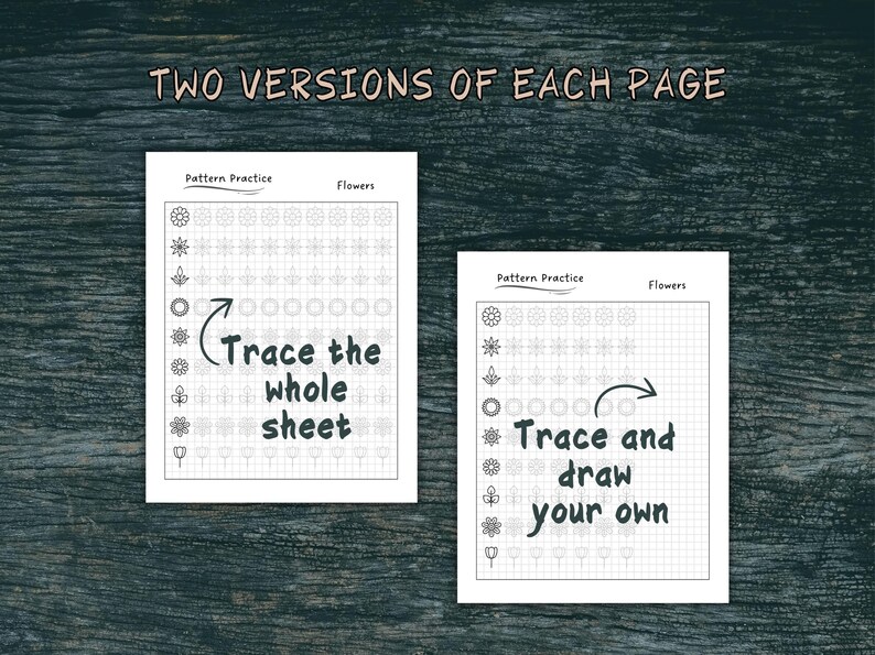 Floral Doodle Practice Sheets, Learn to Draw Flowers, Floral Templates ...