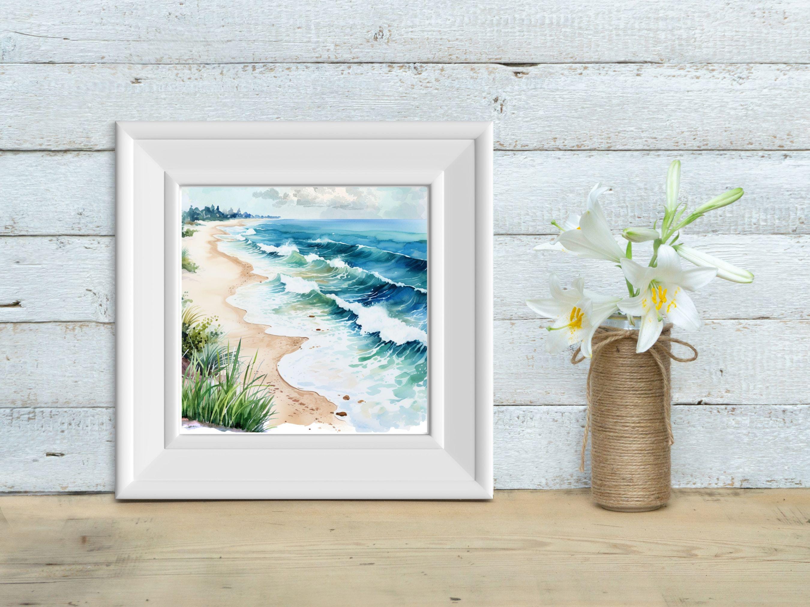 Ocean Outline Drawing, Template for Painting or Coloring, Digital ...
