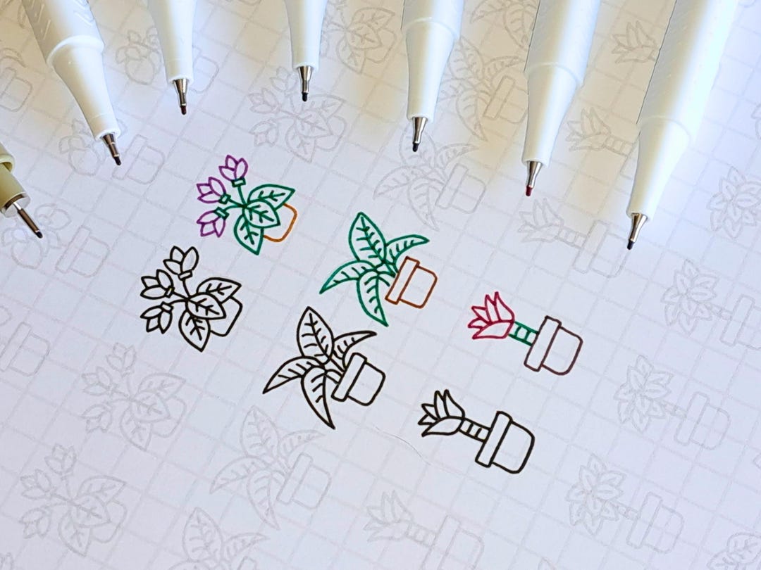 Plant Doodle Practice Sheet, Learn to Draw Plants, Plant Templates ...
