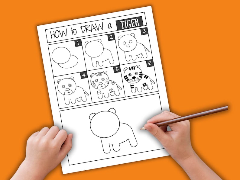 How to Draw Animals Tutorial for Kids. Step by Step Drawing Worksheets ...