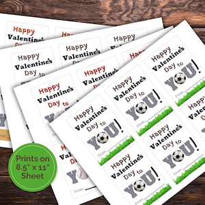 Printable Kids Sports Valentine's Day Cards, Classroom Valentine ...