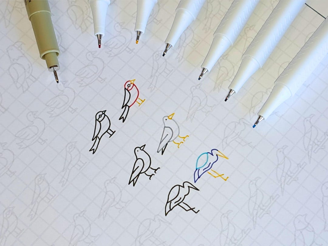 Bird Doodle Practice Sheets, Learn to Draw Birds, Bird Templates ...