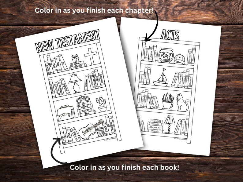 Bible Reading Tracker Bundle for the New Testament, Coloring Bible ...