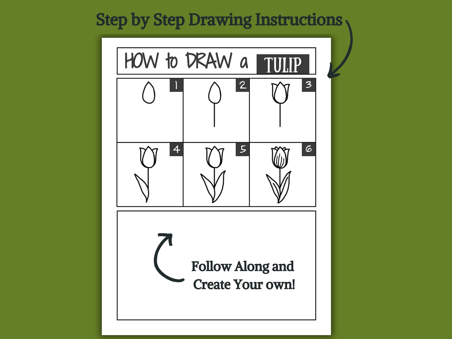 How to Draw Flowers Worksheets. Step by Step Kids Drawing. Trace a Rose ...