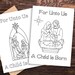 Nativity Coloring Card Printable, Winter Coloring Page Nativity Scene ...
