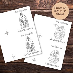 Nativity Coloring Card Printable, Winter Coloring Page Nativity Scene ...