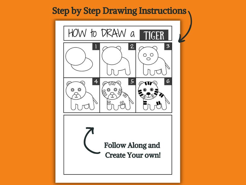 How to Draw Animals Tutorial for Kids. Step by Step Drawing Worksheets ...