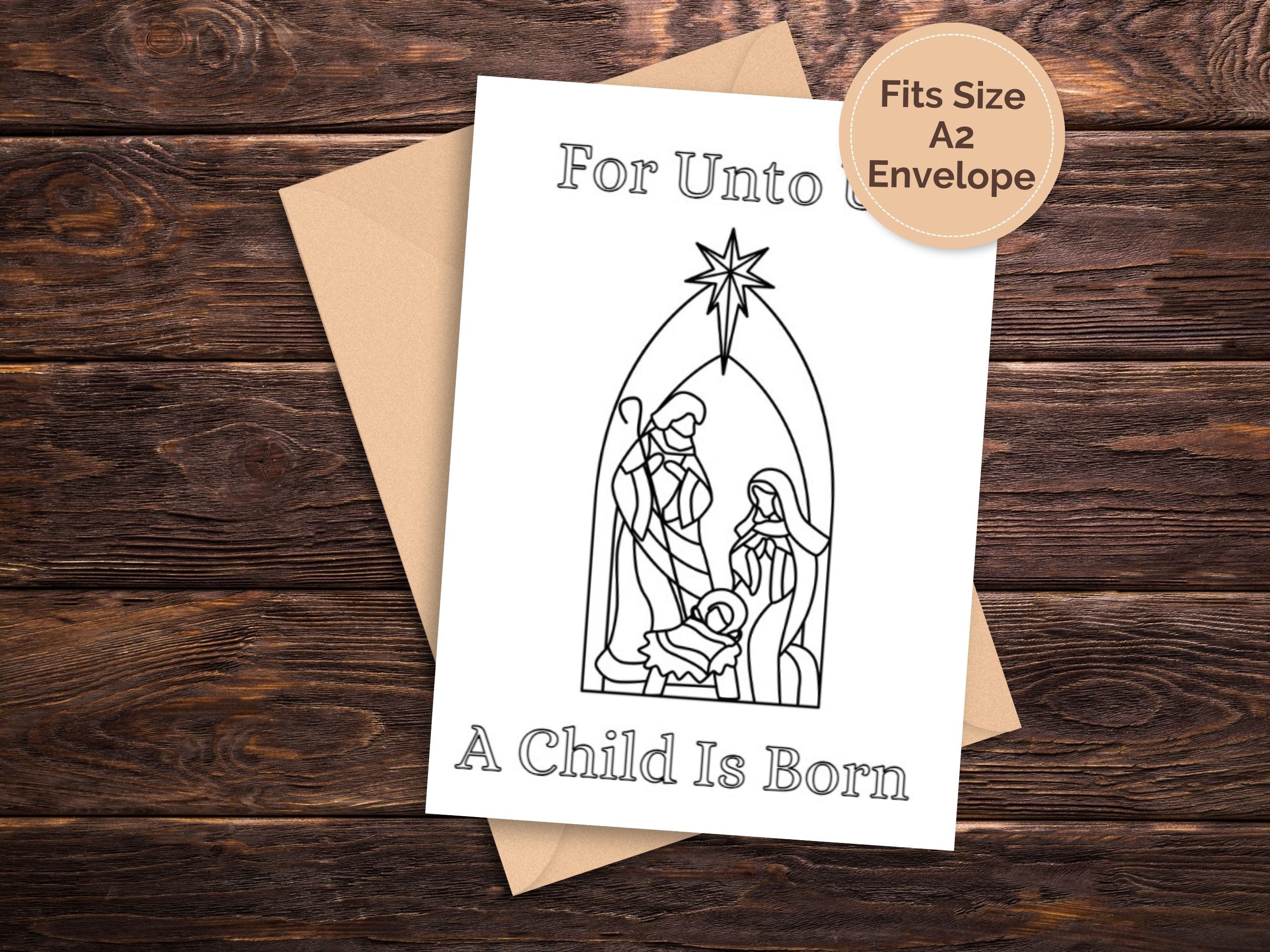 Nativity Coloring Card Printable, Winter Coloring Page Nativity Scene ...