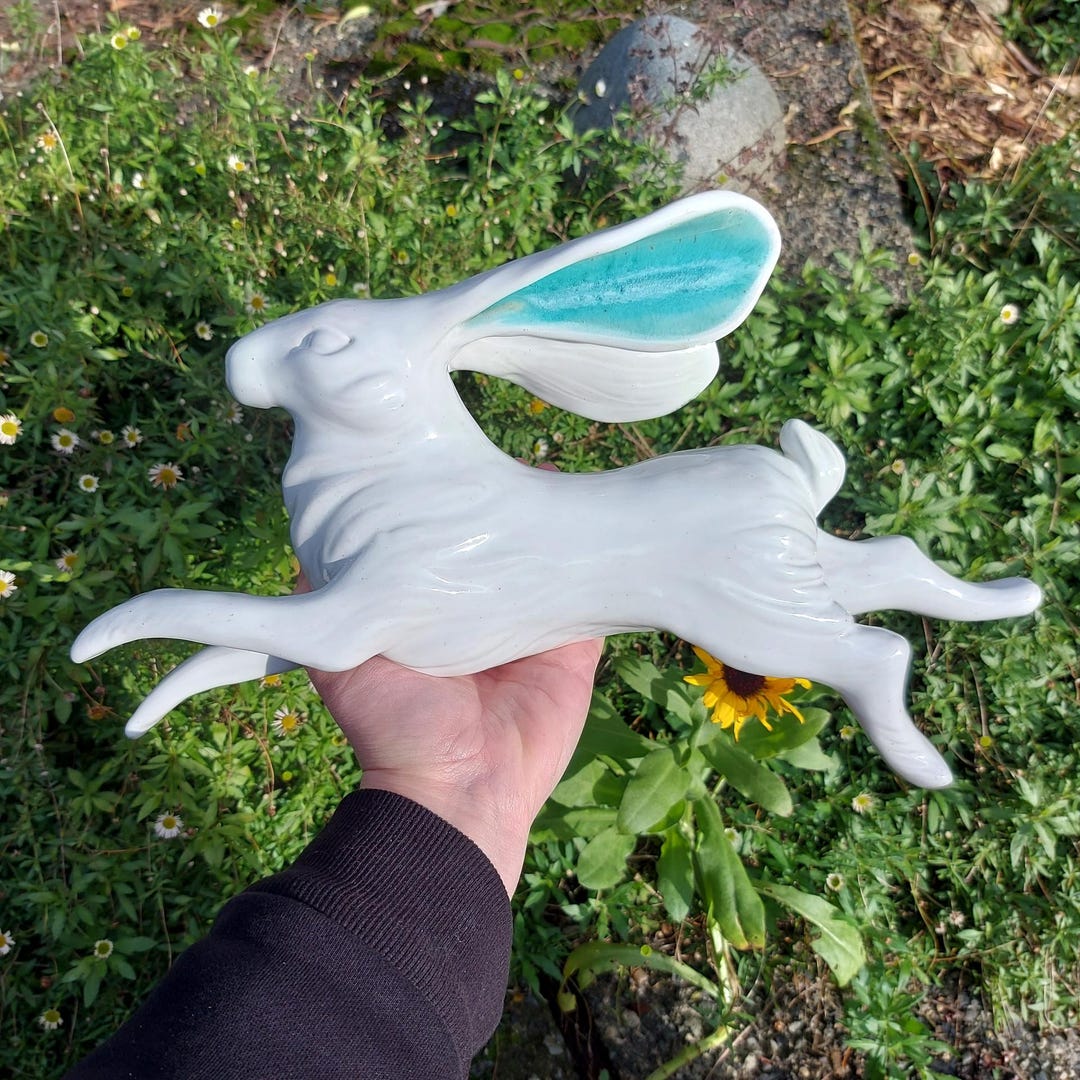 Leaping Hare Ceramic Wall Hanging Sculpture - Etsy