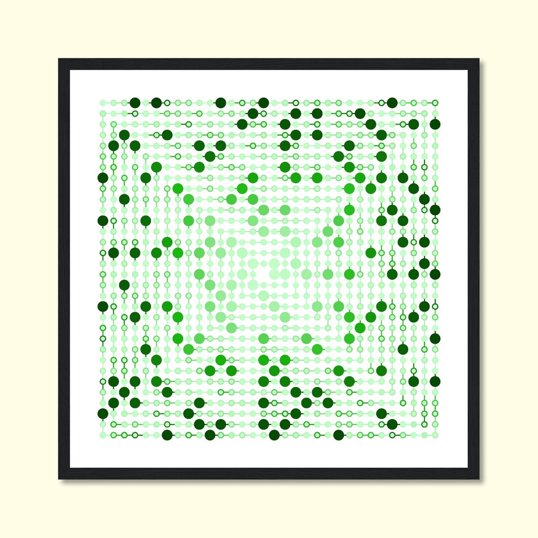 Ulam Spiral - Green (16"x16"/12"x12" Math Poster) - Etsy
