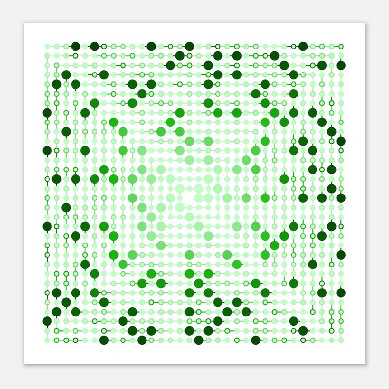 Ulam Spiral - Green (16"x16"/12"x12" Math Poster) - Etsy