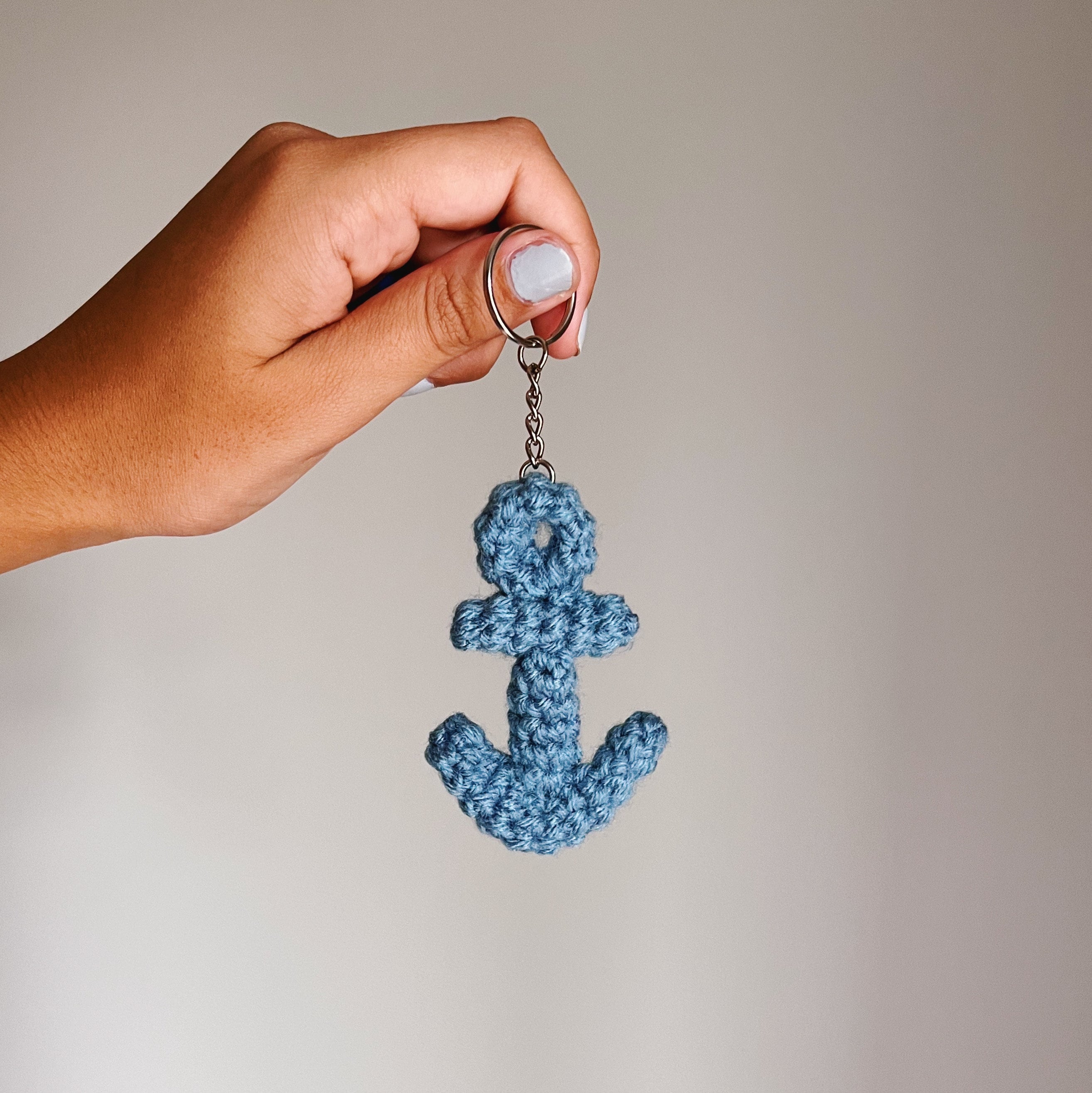 Crochet Anchor Keychain - Etsy