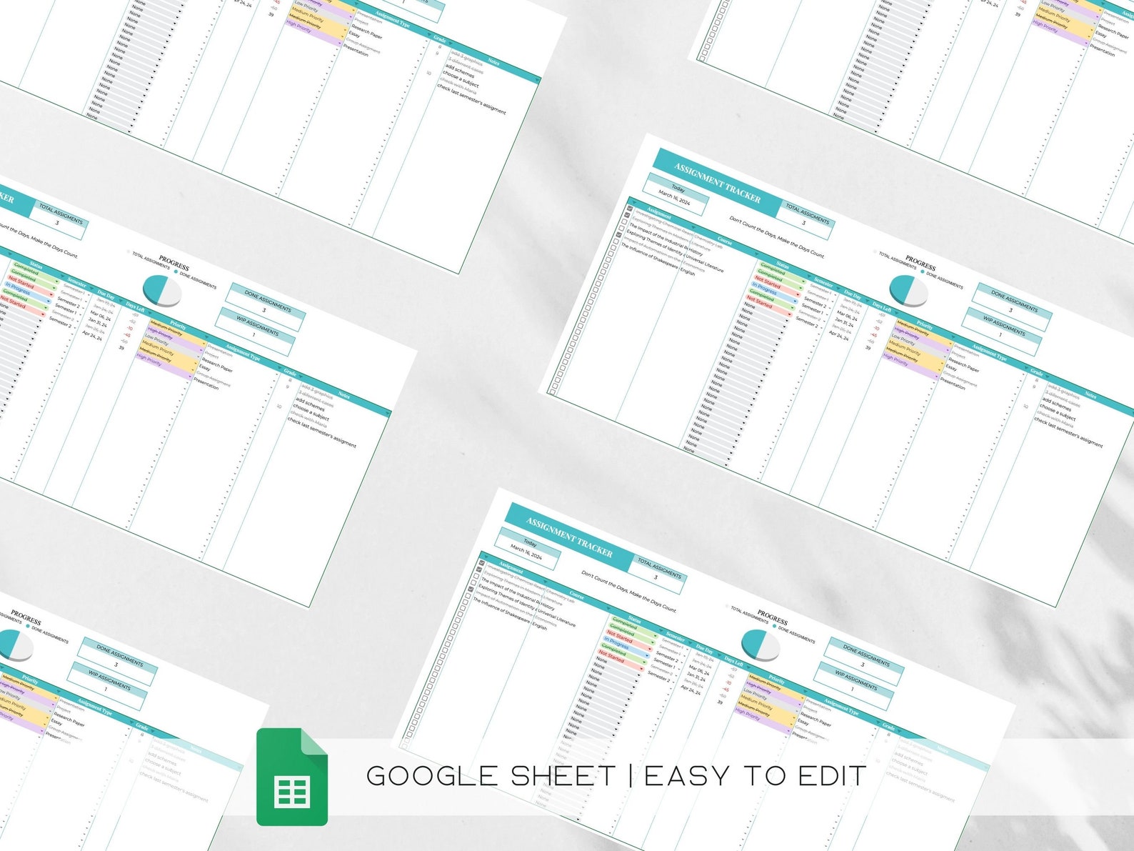 Assignment Tracker | Student Exam Planner | Semester Yearly Journal ...