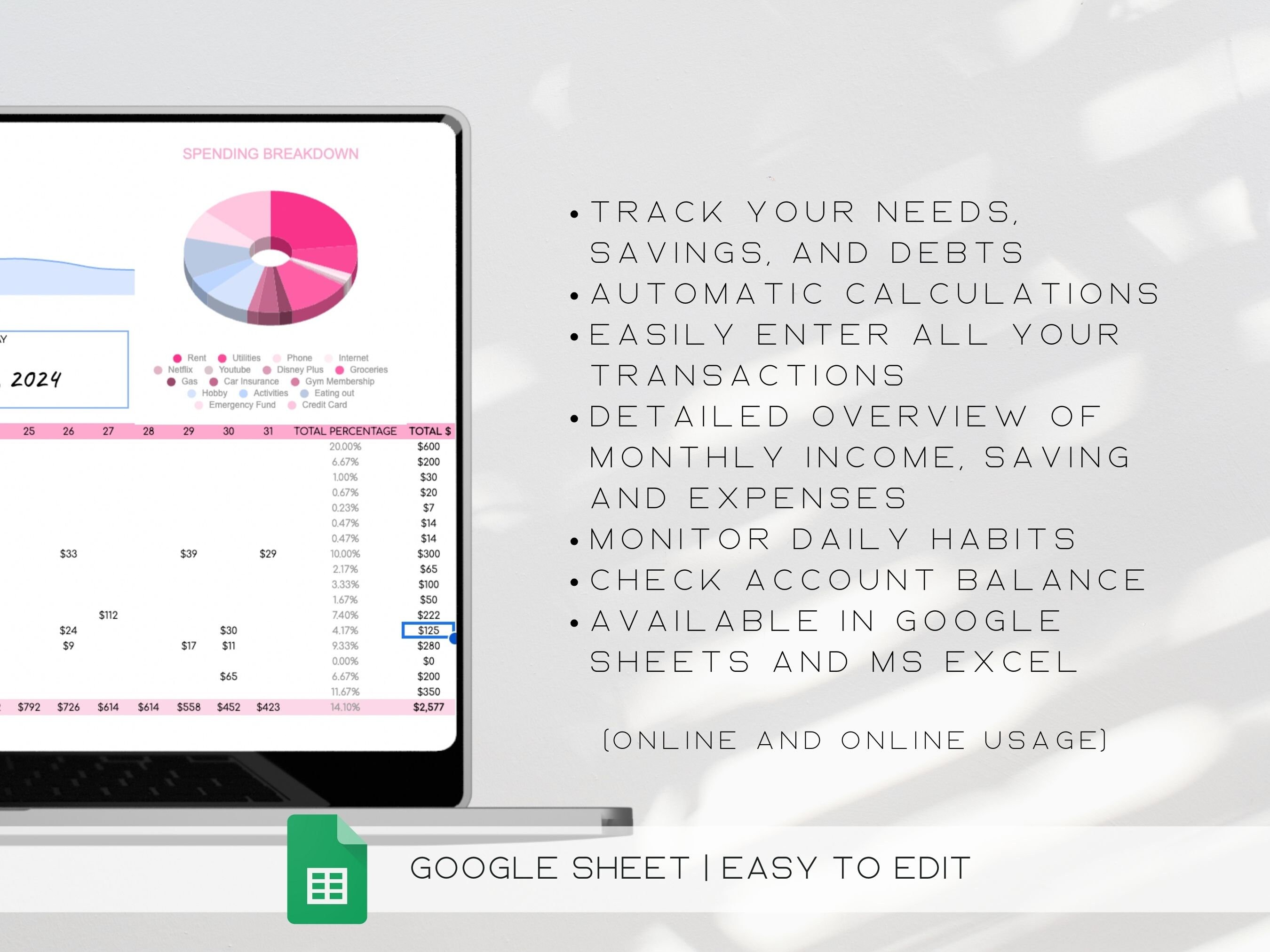 Google Sheets Budget Template, Yearly and Monthly Annual Budget ...