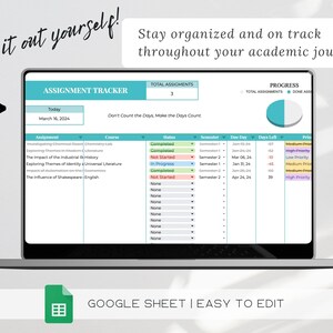Assignment Tracker | Student Exam Planner | Semester Yearly Journal ...