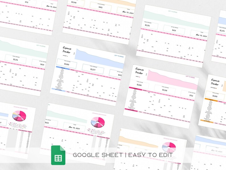 Google Sheets Budget Template, Yearly and Monthly | Annual Budget ...