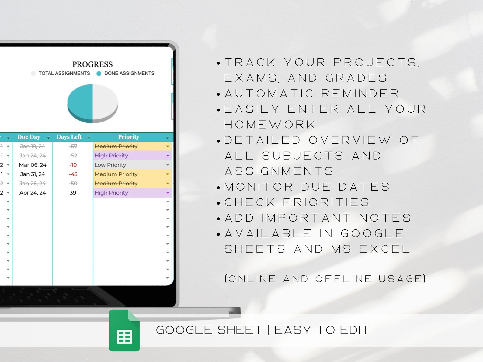 Assignment Tracker | Student Exam Planner | Semester Yearly Journal ...
