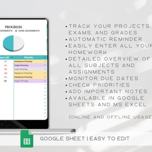 Assignment Tracker | Student Exam Planner | Semester Yearly Journal ...